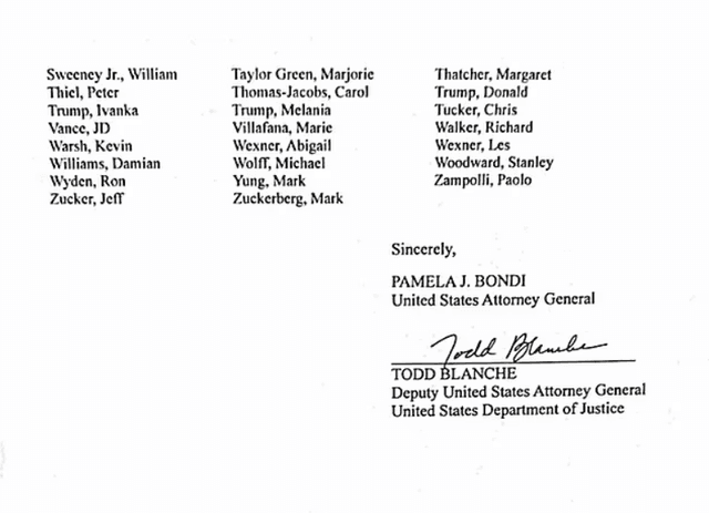 Full list of 300 celebrities and politicians in Pam Bondi's Epstein ...